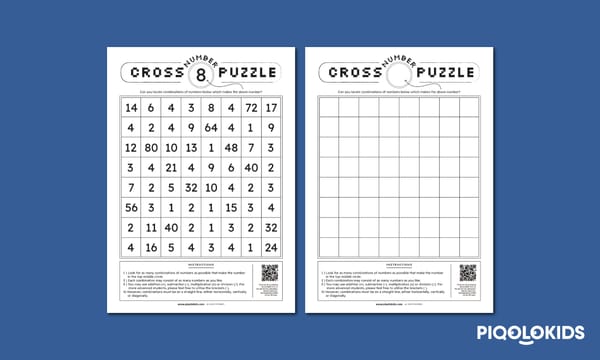 Cross-Number Puzzle: Creative Printable Math Activity for Elementary ...