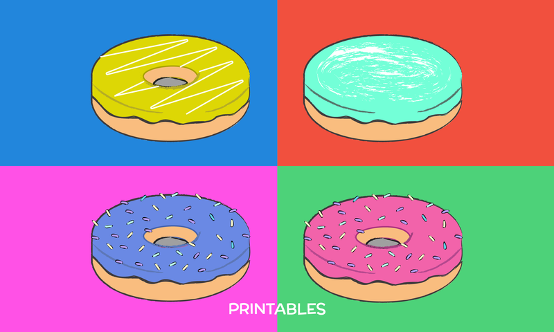 Let's Paint Pop Art Doughnuts: Creative Printable Worksheets for Kids
