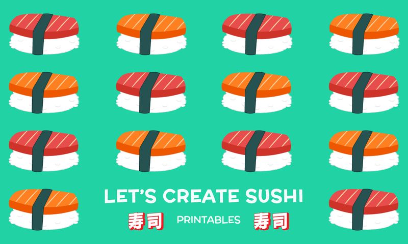 Let Your Child Draw and Create Sushi: Creative Printable Worksheets for ...
